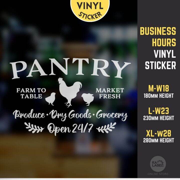 (Custom Made) Pantry Market Fresh Produce Dry Foods Grocery - Vinyl ...