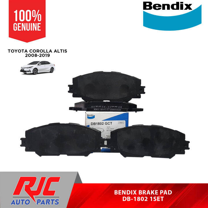 Bendix DB-1802GCT Front Brake Pad For Toyota Corolla Altis , Vios , Yaris 2008-2019 1Set | Lazada PH