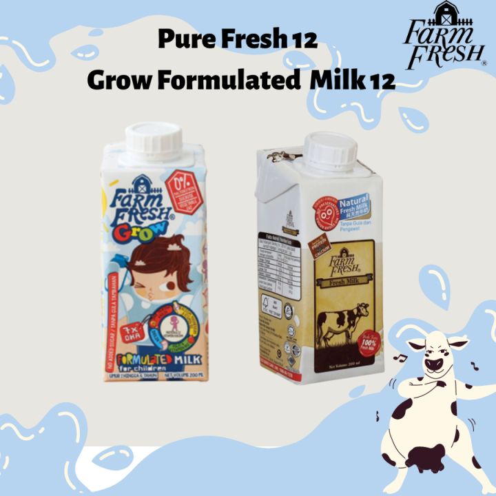 Farm Fresh Milk 200 ml X 12 boxes Original Susu Farm Fresh Milk / Farm Fresh GROW Formulated ...