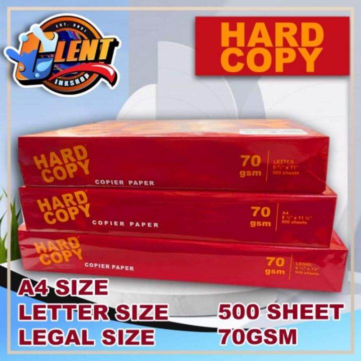 Hard copy Bond paper size's Short A4 Long/subs20. 70gsm | Lazada PH