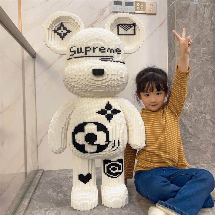 หมีรุนแรงสีแดงตาข่ายขนาดใหญ่พิเศษเข้ากันได้กับตัวต่อเลโก้ตัวต่อจิ๊กซอว์ ...