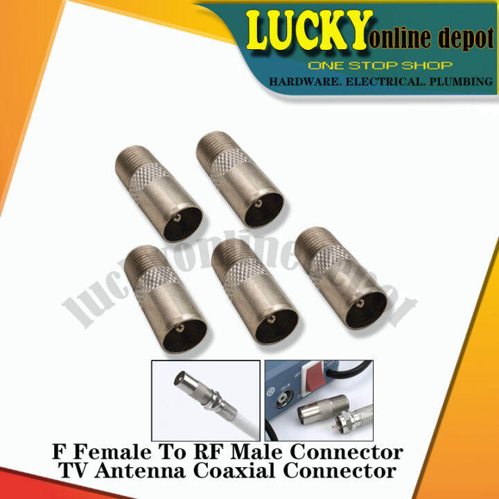 F FEMALE TO RF MALE CONNECTOR TV ANTENNA COAXIAL CONNECTOR | Lazada PH