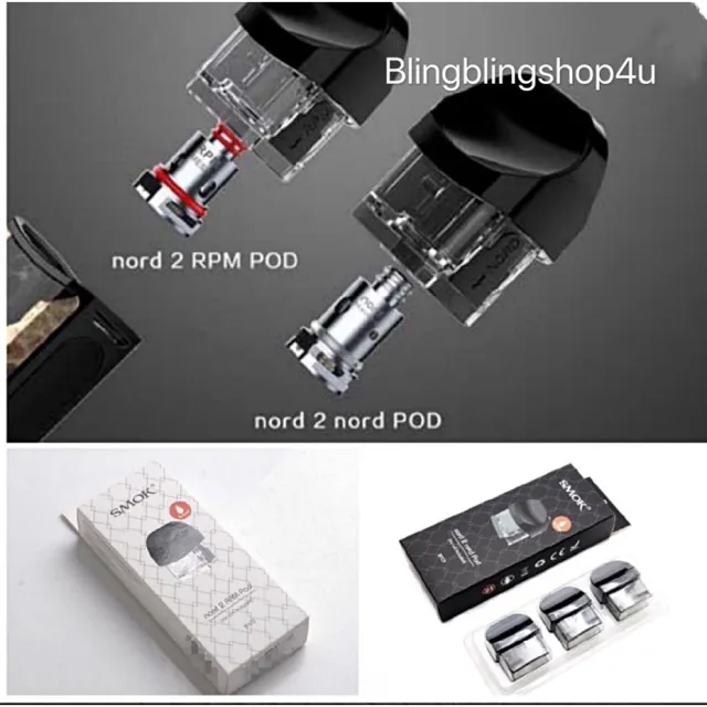 Legit Pack of 3 SMOK Nord 2 NORD POD REPLACEMENT NORD V2 NORD VERSION 2 ...