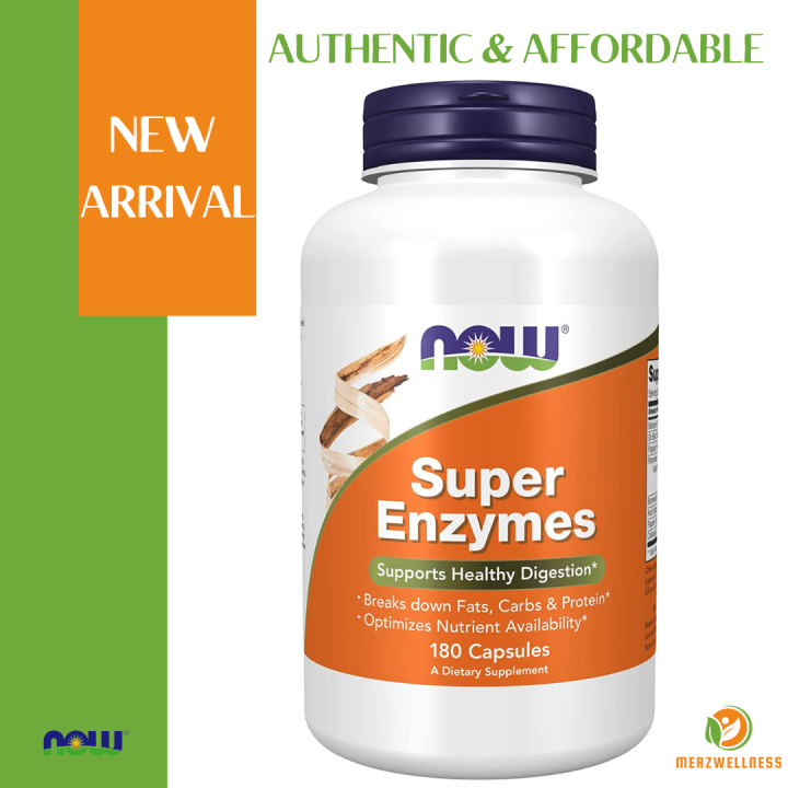 NOW Foods, Super Enzymes, 180 Capsules Expiry: 1/31/25 | Lazada PH