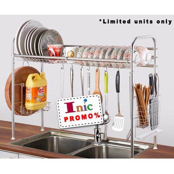 Stainless Steel Dish Rack Kitchen Sink Rak Pinggan Dish Rack Sink | Lazada