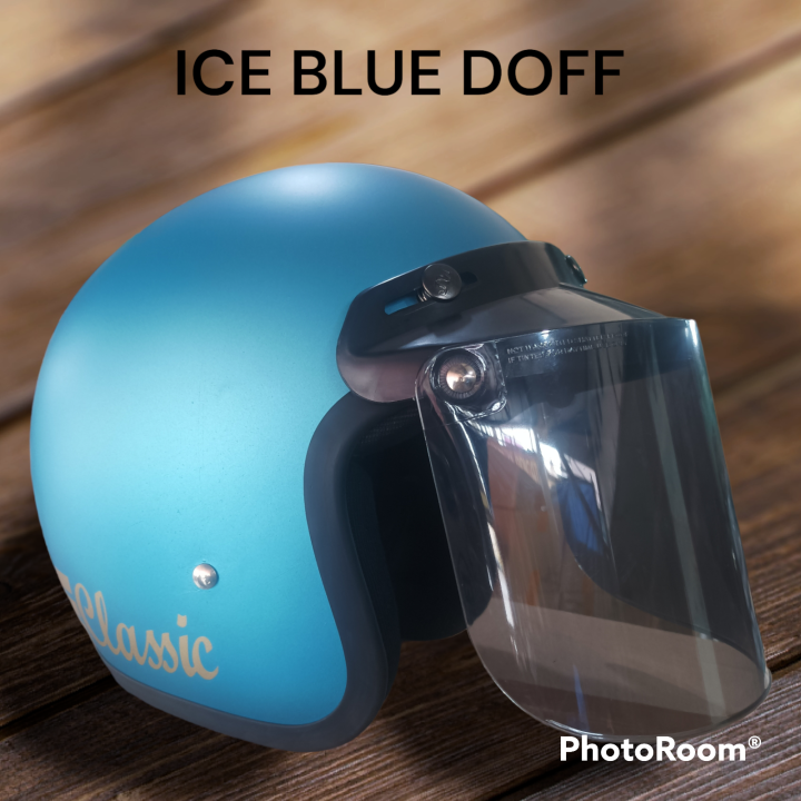 HELM BOGO CLASSIC ICE BLUE DOP | Lazada Indonesia
