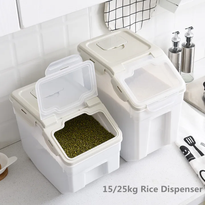 25Kilos Rice Dispenser Large Size Insectproof Rice Storage Box with ...