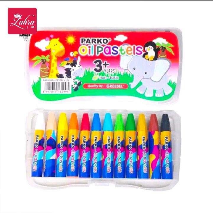 Crayon/Krayon Oil Pastel Parko 12 Warna, Crayon Murah Isi 12 Mewarnai ...