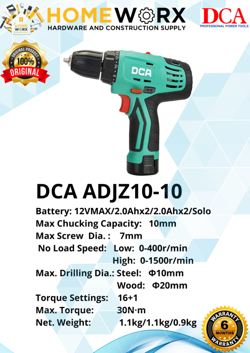 DCA Power tools Cordless Driver Drill ADJ10-10 | Lazada PH