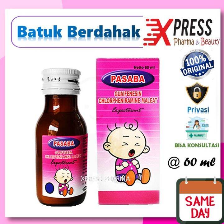 ⚡XPRESS⚡ Pasaba Expectorant Syrup 60 ml Sirup Obat Batuk Berdahak ...