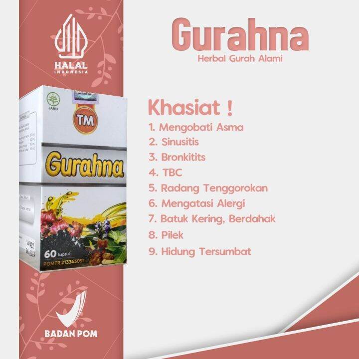 Gurahna Asli Original Kapsul Gurah Hidung dan Tenggorokan Obat Asma ...