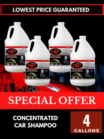 BEST PRICE (PACK OF 4 GALLONS) FW CONCENTRATED CAR SHAMPOO 1 GALLON ...