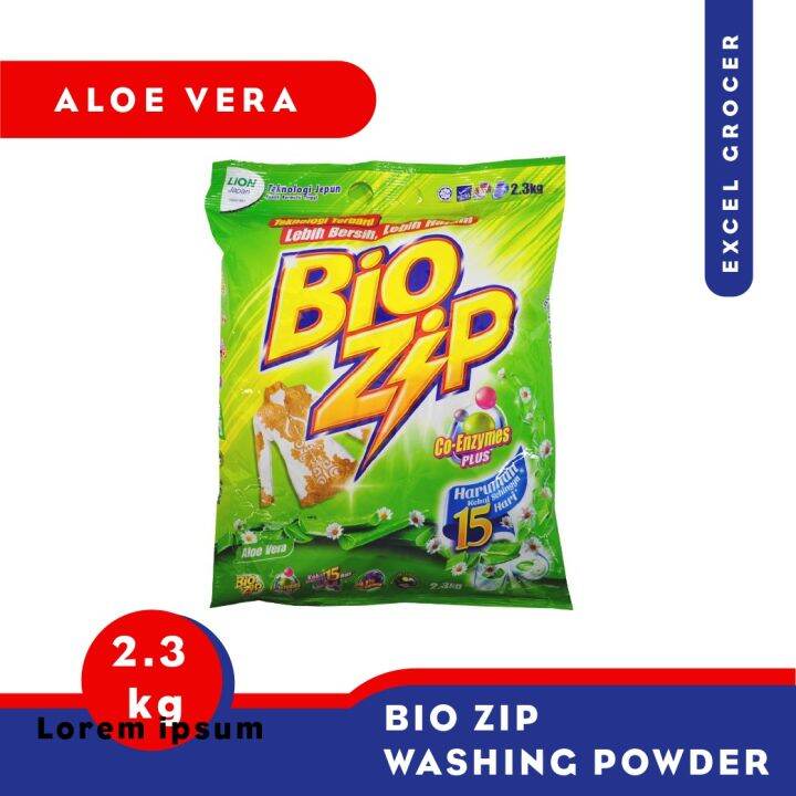 Bio Zip Aloe Vera Washing Powder 2.3kg | Lazada