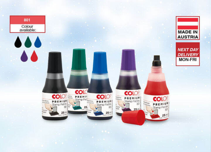 Colop Refill Ink 801 / Premium Stamp Pad Ink (cap.25ml) COLOP Self ...