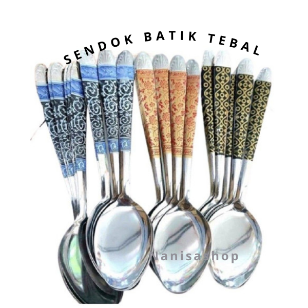 Sendok Batik Stainless Lusinan / Alat Makan Sendok Motif Batik / Sendok ...