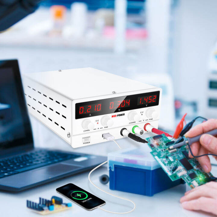 NICE-POWER USB DC Regulated Laboratory Power Supply Adjustable 30V 10A ...