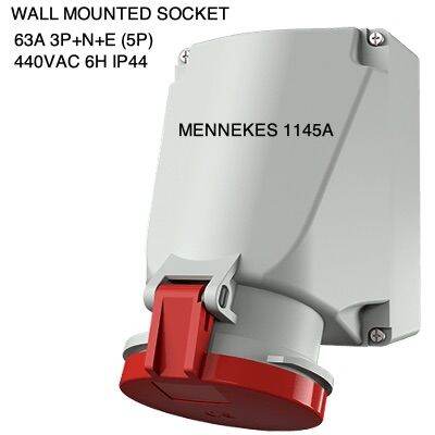 MENNEKES 1145A 63A 3P+N+E (5P) 440VAC 6H IP44, wall mounted socket | Lazada