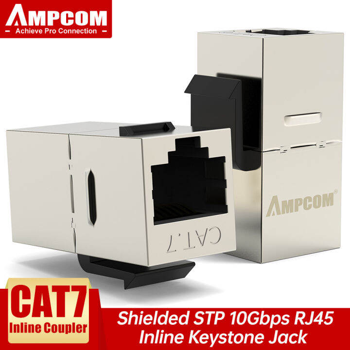 AMPCOM Keystone Coupler Jack, CAT7/CAT6/CAT5E RJ45 Inline Coupler ...