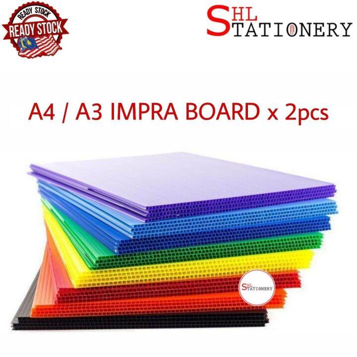 A4 / A3 Impra Board (2 pcs) Polyplast Board / PP Straw Board / Plastic ...