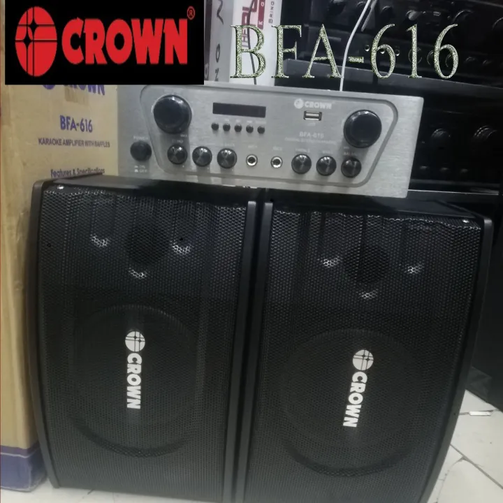 2021 Crown BFA-616 2000W PMPO Karaoke Amplifier with Baffle Speaker ...