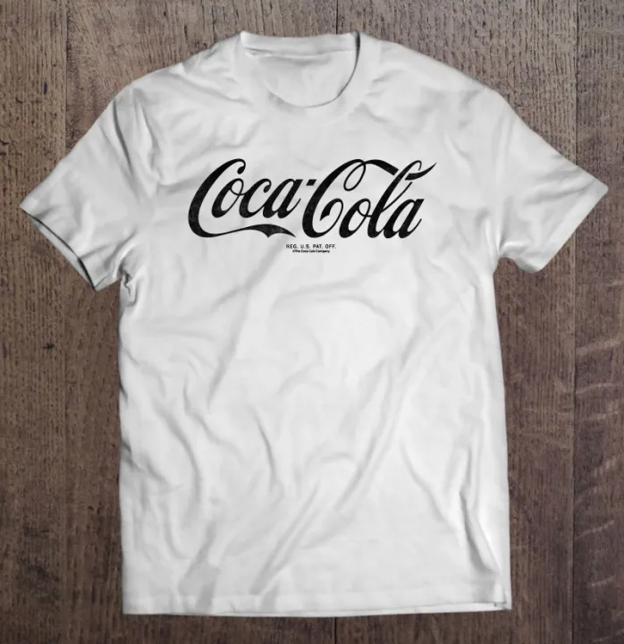 ใหม่2022เสื้อยืดแบรนด์ Coca-Cola วินเทจเสื้อโลโก้สีดำภาพยนต์อัลบั้มอนิเ ...