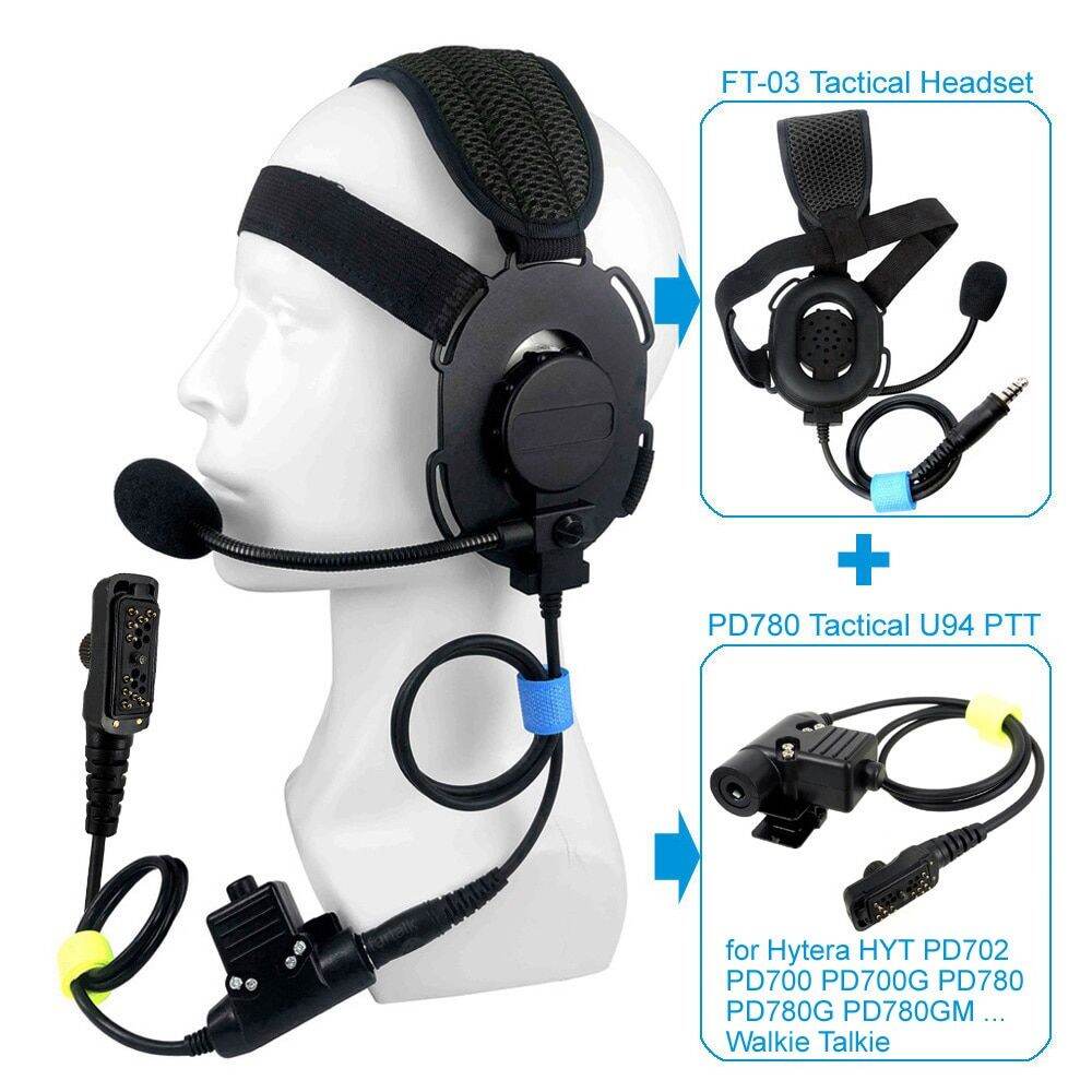FT03 Tactical Headset U94 PTT for Hytera HYT PD702 PD700 PD700G PD780 PD780G PD780GM Radio ...