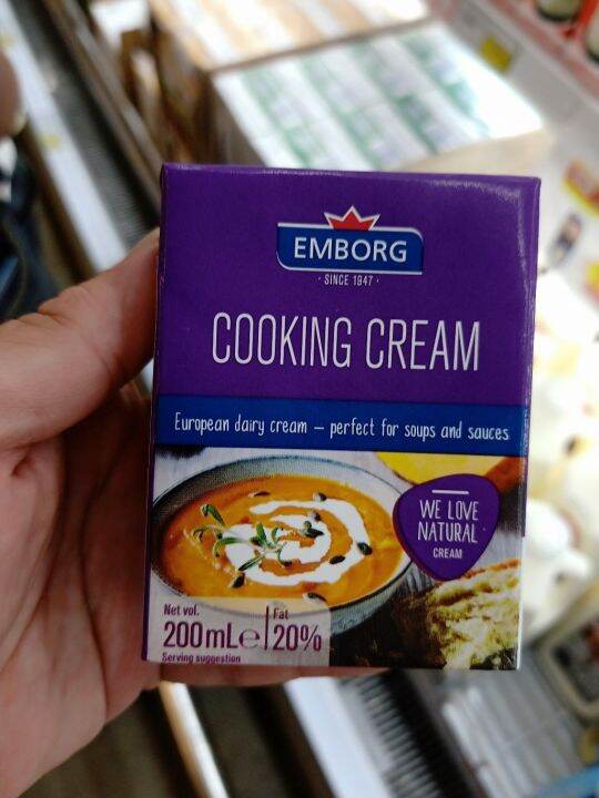 ecook คุกกิ้งครีม ครีมแท้ ชนิดธรรมดา emborg cooking cream 200ml ...