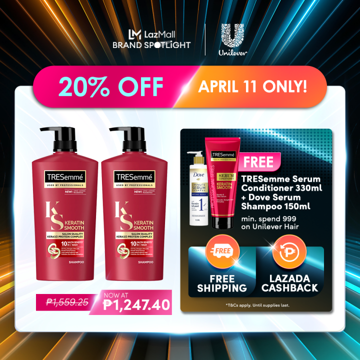 [BUNDLE OF 2] TRESemme Shampoo Keratin Smooth Kera 10 900ml | Lazada PH