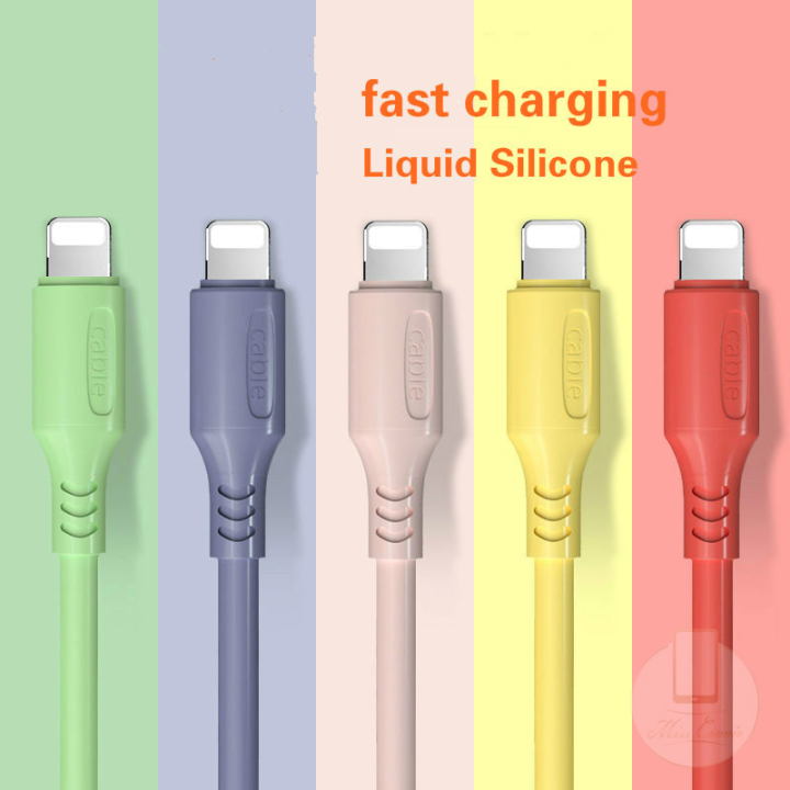 USB Fast Charging Macaron Charger Cable Liquid Silicone Data Cable ...