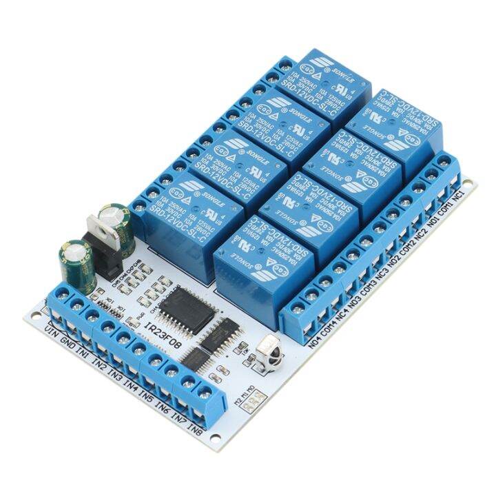 8-Channel Relay Module Control Board DC Switching Relay Multifunction ...