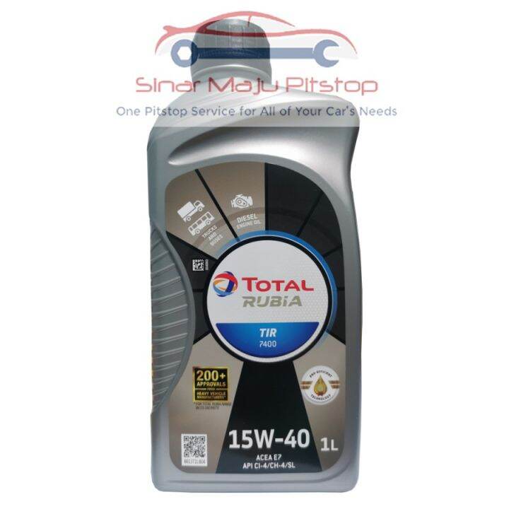 Total Rubia TIR 7400 SAE 15W-40 - Pelumas Oli Mesin Mobil Diesel 1 ...