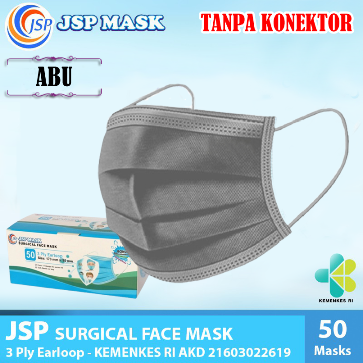 Masker TANPA KONEKTOR ISI 50pcs 1BOX EARLOOP KEMENKES Medis Surgical ...
