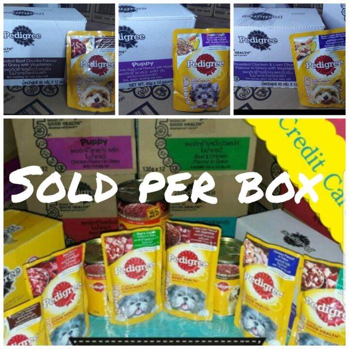 Pedigree dog food 80g 12pcs per box roasted chicken beef egg liver ...