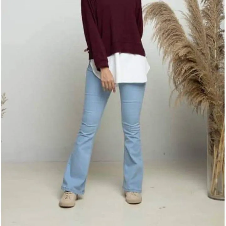 Seluar Bootcut wanita muslimah wide leg cantik dan berkualiti | Lazada
