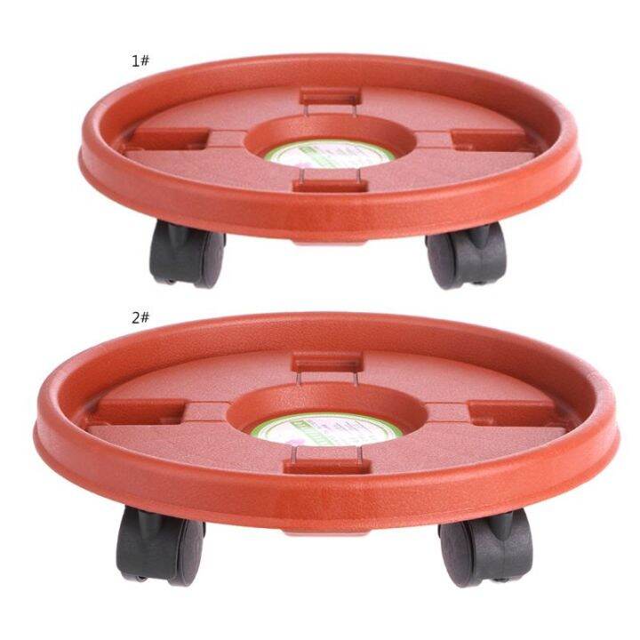Plastic Plant Flower Pot Bottom Stand Trolley Portable Planter Tray ...
