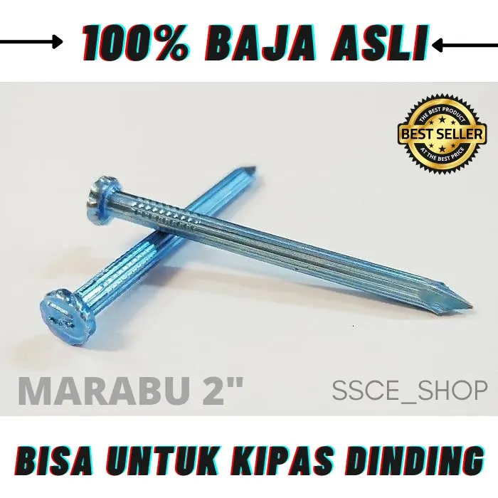 Paku Beton 2 Inch (5 cm) Marabu / Paku Tembok 2 / Paku Galvanis Putih ...