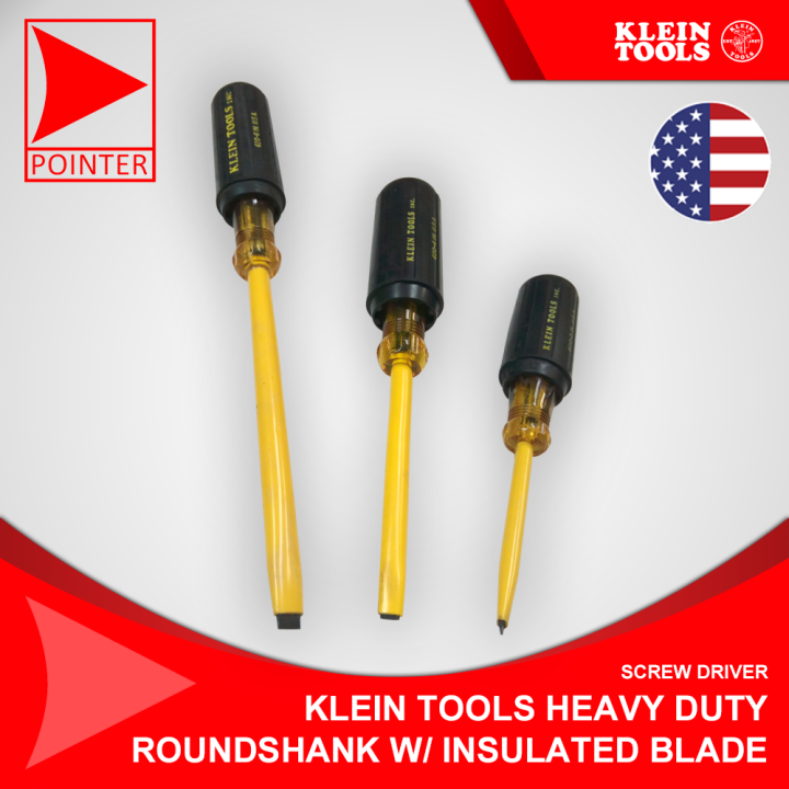 KLEIN TOOLS HEAVY DUTY ROUNDSHANK W/ INSULATED BLADE SCREW DRIVER MADE ...