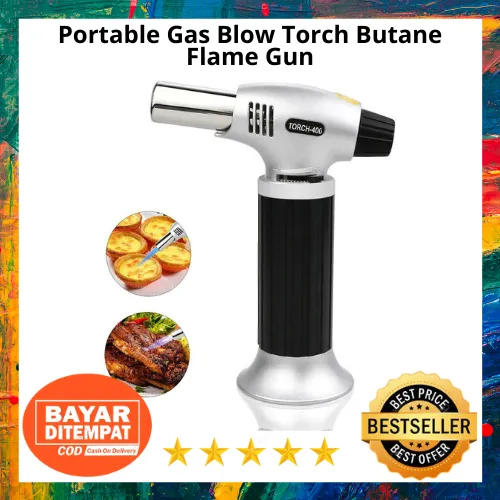 Portable Gas Blow Torch Butane Flame Gun / Alat Panggang Daging / Alat ...
