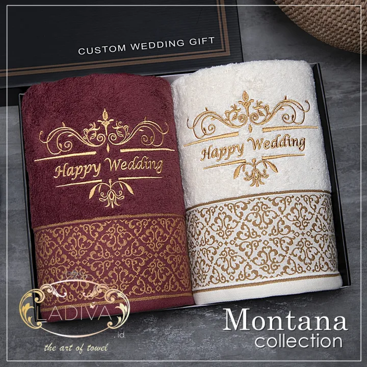 Luxury Couple Gift Box Set - Handuk Premium MONTANA Couple Series with ...