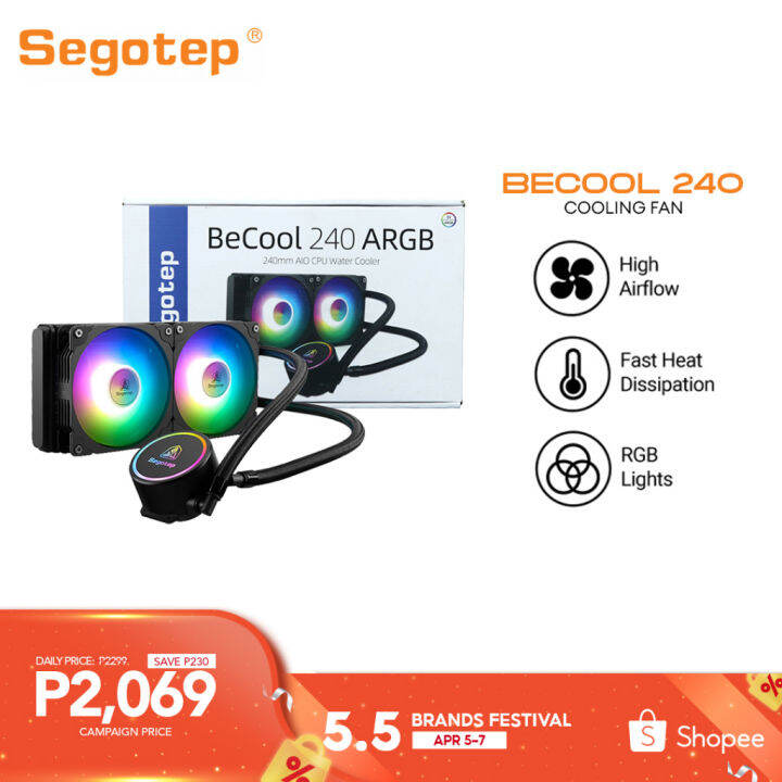 ♔Segotep BeCool 240 ARGB Cooling Fan | Lazada PH