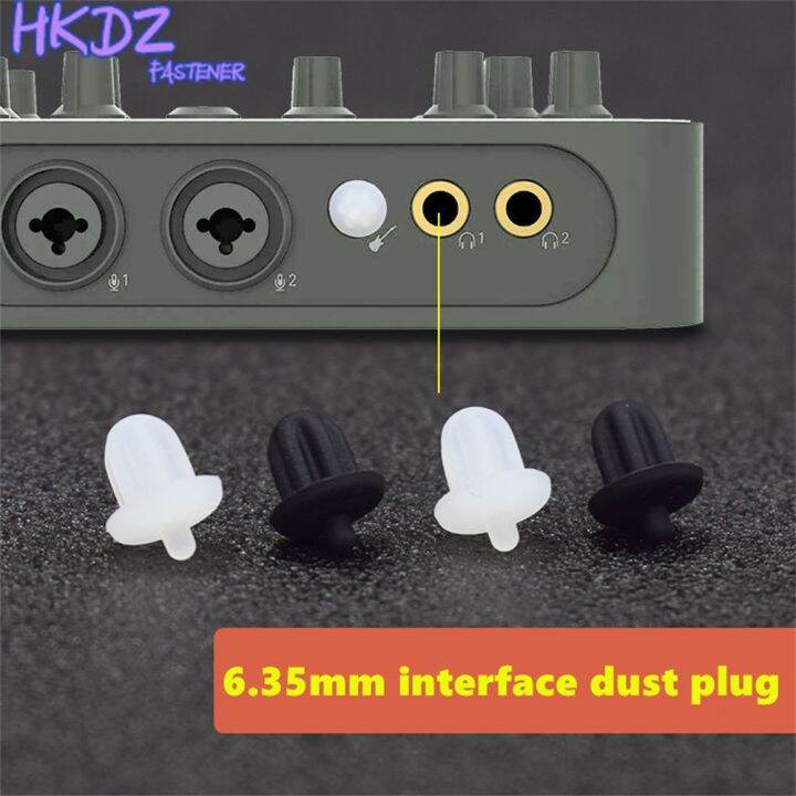 Black Rubber 6.35mm Audio Jack PC DVD Microphone Socket Dust Cover ...