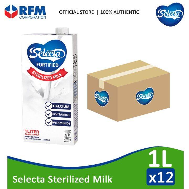 Selecta Sterilized Milk 1 Liter - Pack of 12 | Lazada PH