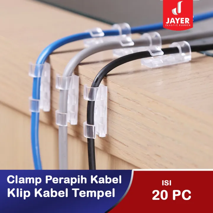 Klip Perapih kabel CLAM Cable tempel / Ties Penjepit kabel isi 20 pcs ...