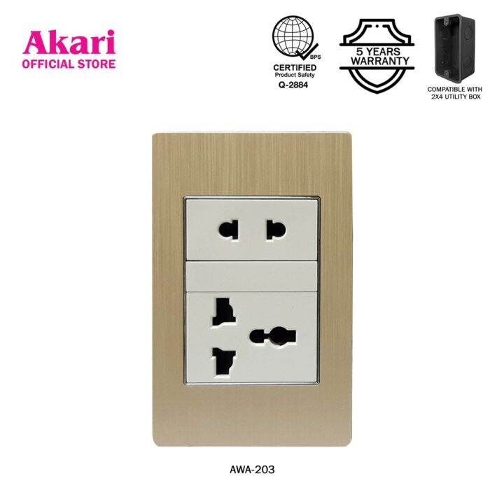 【READY STOCK】 ♖Akari Aircon OutletMultipurpose Socket With 1 Gang ...