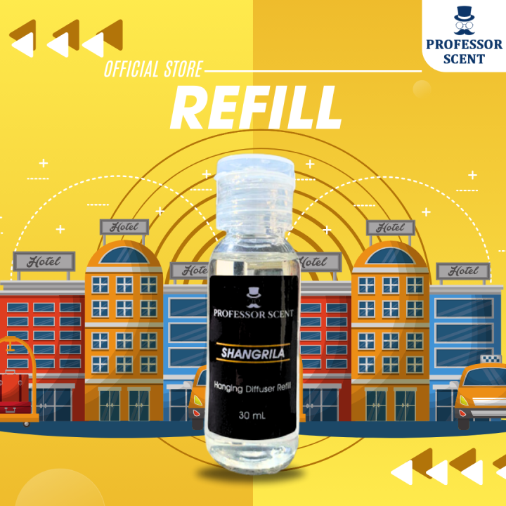 (30mL REFILL) Professor Scent Shangrila - Car Air Freshener, Room Humidifier, Hanging Diffuser ...