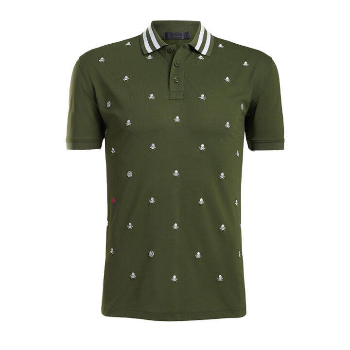 G/FORE Skull & T's Embroidered Polo (Olive) | Lazada PH