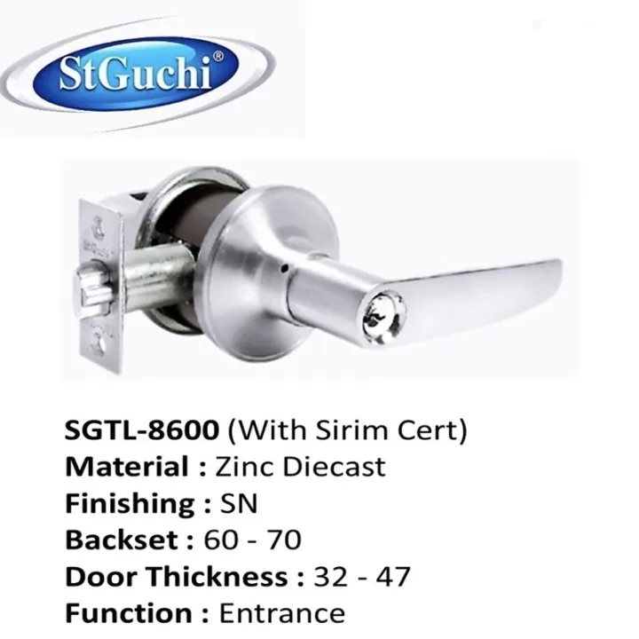 SGTL-8600 ST GUCHI High Security Handle Lock Tubular Lever Cylindrical ...