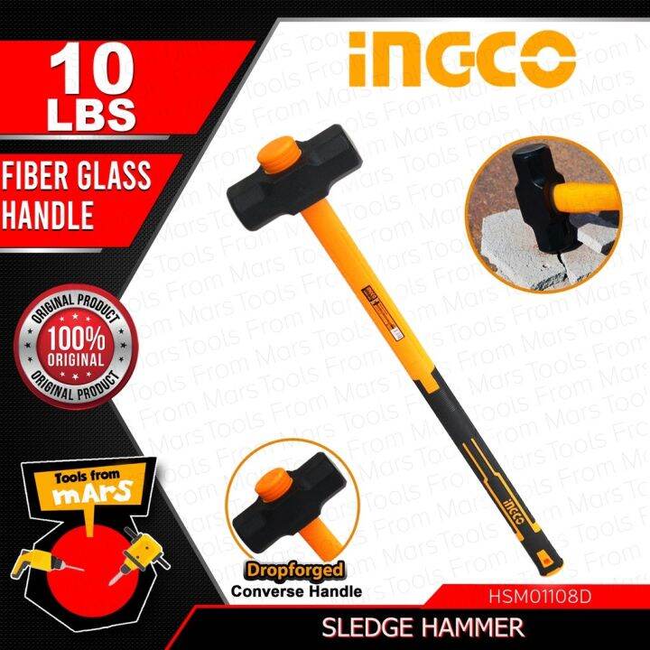 INGCO Sledge Hammer Sledgehammer 10lbs Converse Handle HSM01108D TOOLS ...