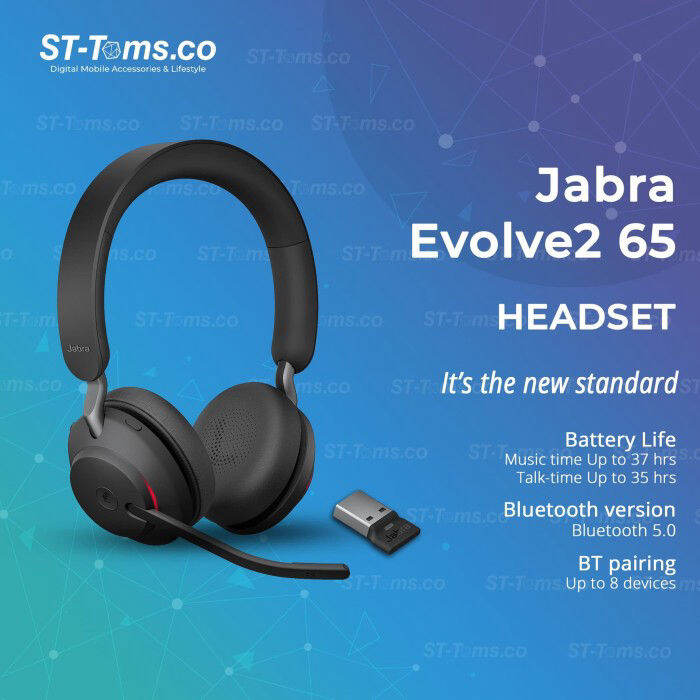 Jabra-Ent Evolve2 65 MS, USB-A Stereo Office Headset Headphone | Lazada ...