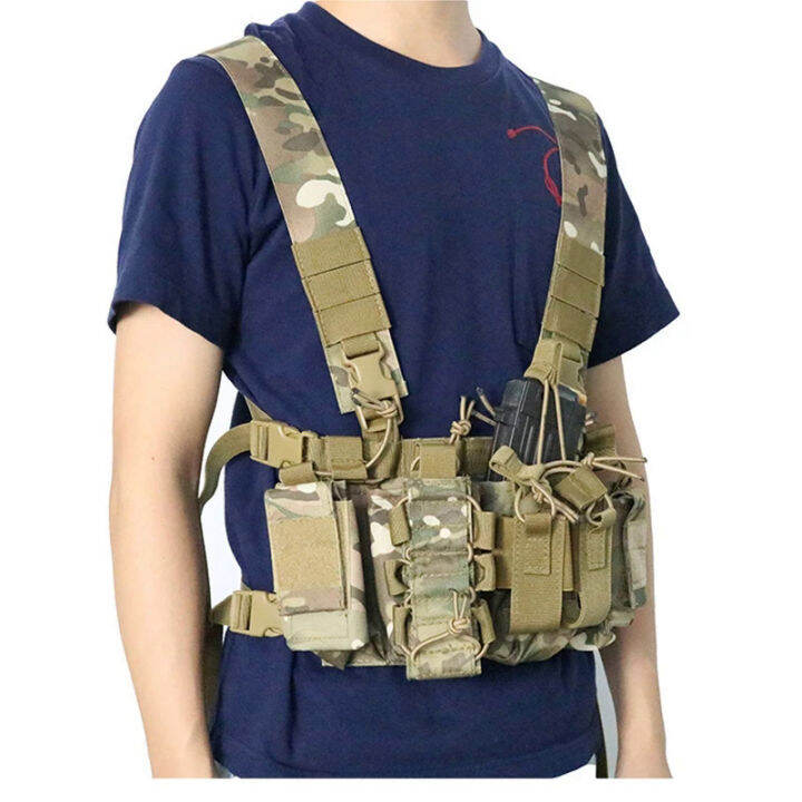Adjustable Tactical Chest Rig Bag Radio Harness Chest Front Pack Pouch ...